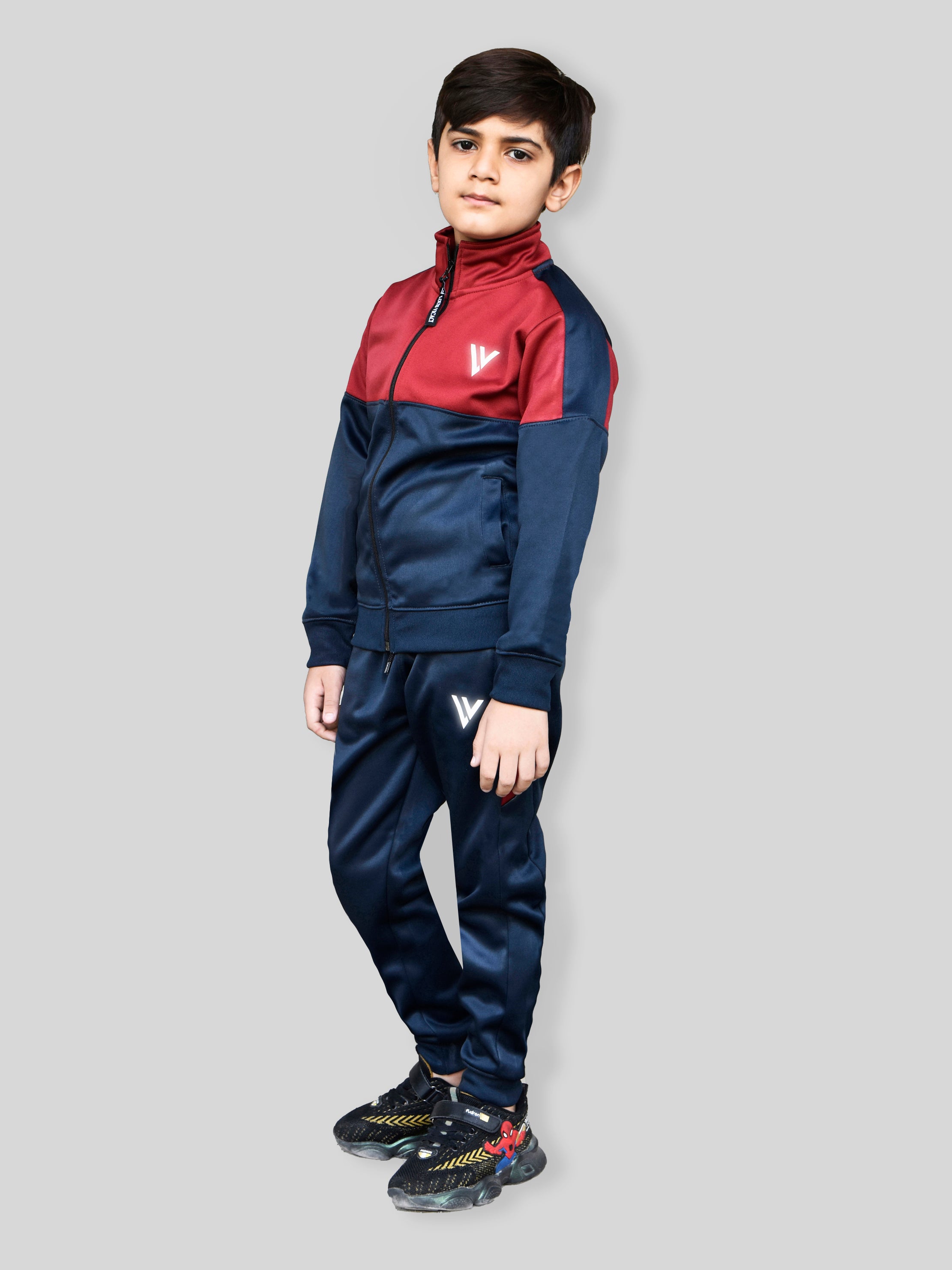 Louis Vicaci Lightning Flash Training Tracksuit For Kids-Dark Navy & M ...