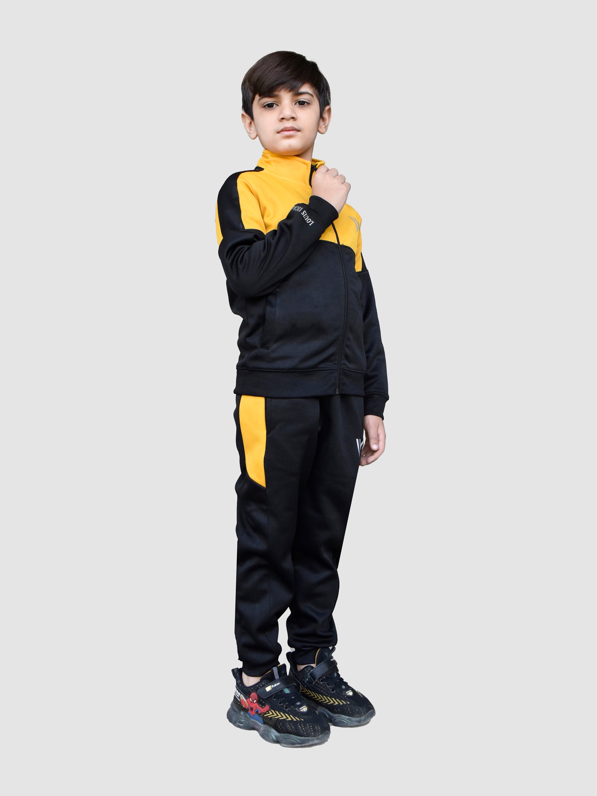 Louis Vicaci Lightning Flash Training Tracksuit For Kids-Black & Yello ...